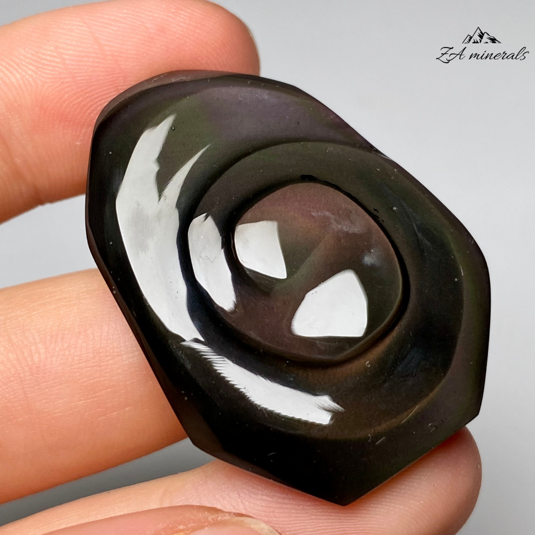 Polished Rainbow Obsidian Snail 0.010kg IN14 – ZA minerals